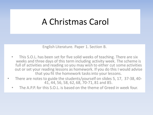 A Christmas Carol | Teaching Resources