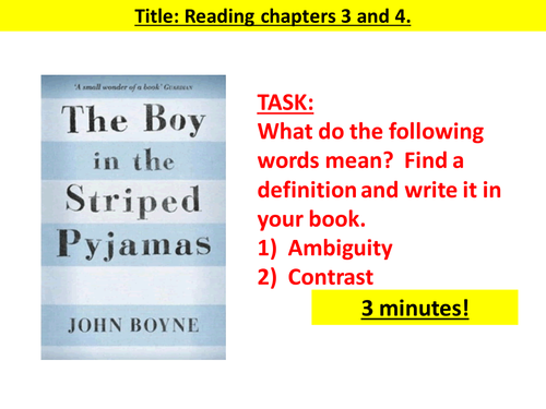 'The Boy in the Striped Pyjamas' Chapters 1-6 | Teaching Resources