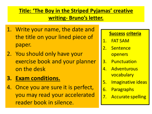 'The Boy in the Striped Pyjamas' Assessment Lessons | Teaching Resources