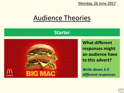 9-1 GCSE Media Studies Key Concepts lesson 3: Audience Theories ...