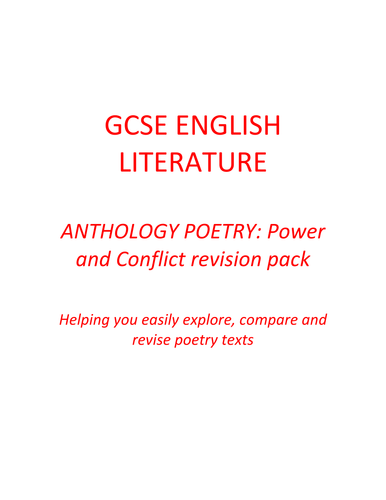 English Literature Paper 2 Revision Resources | Teaching Resources