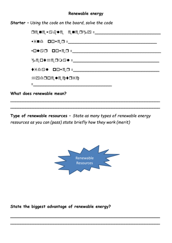 Renewable Energy (Energy Resources) | Teaching Resources