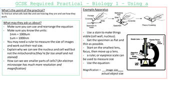AQA Combined Science - Biology Required Practical Revision sheets ...