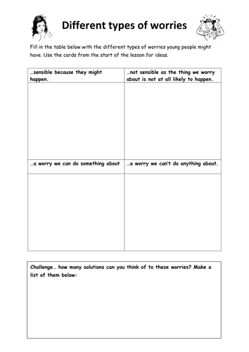 Worries | Teaching Resources