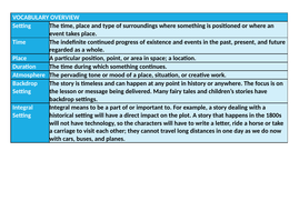 STORY SETTING HANDOUTS | Teaching Resources