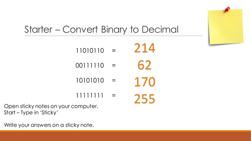 Binary Lessons (6 in Total) - Suitable for KS3 & KS4 | Teaching Resources
