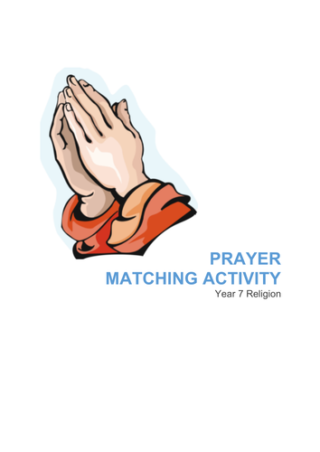Prayer Matching Activity Year 7 Religion | Teaching Resources