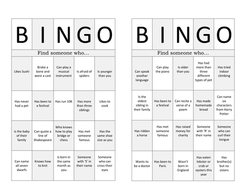 Ice Breaker Bingo - Team Building Activity - New Class | Teaching Resources