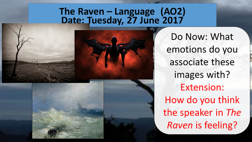 Analysing The Raven by Edgar Allan Poe | Teaching Resources