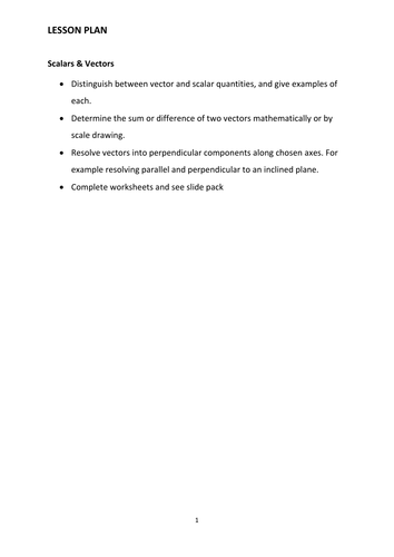 PHYSICS LESSON - Scalars and Vectors | Teaching Resources PHYSICS LESSON - Scalars and Vectors | Teaching Resources