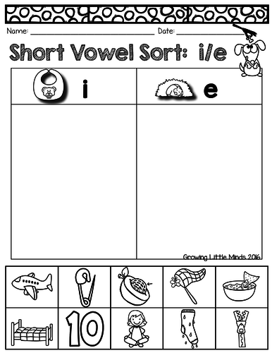 Middle Vowel Sounds Worksheets Pdf - Worksheet24