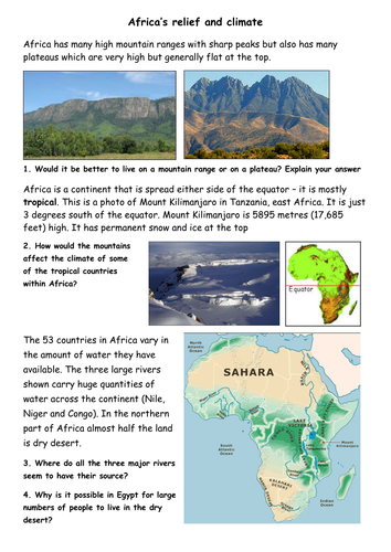 Africa’s Climate zones | Teaching Resources