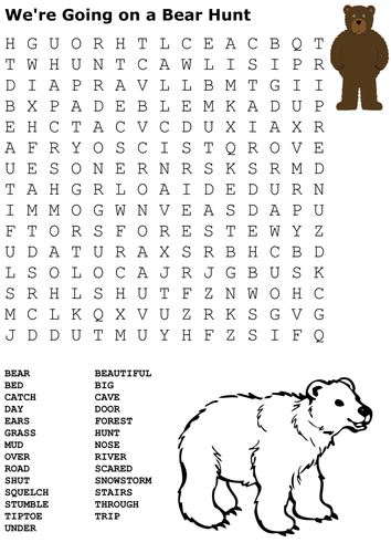 We're Going on a Bear Hunt Word Search | Teaching Resources