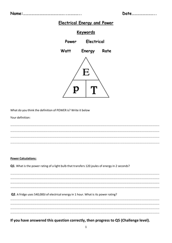 Renewable and non-renewable energy [NEW SPEC AQA] | Teaching Resources