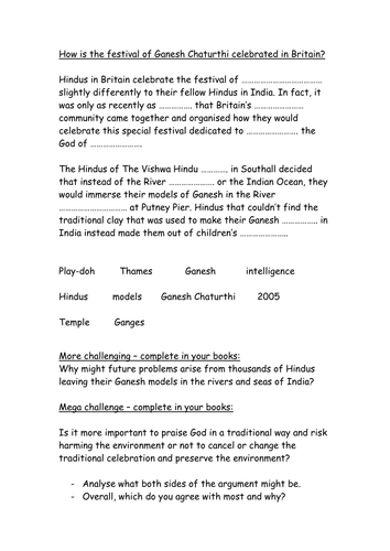 Hinduism Ganesh / Ganesha | Teaching Resources