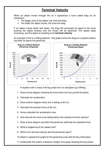 TERMINAL VELOCITY | Teaching Resources