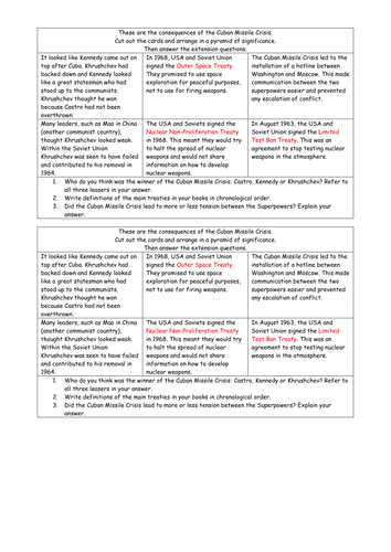 Superpower relations and the Cold War: 2.2. The Cuban Missile Crisis ...