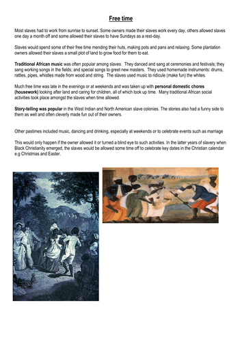 Slavery - Life on Plantations | Teaching Resources