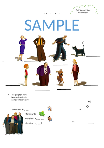 Une vie de chat (A cat in Paris) - film activities (before/during/after ...