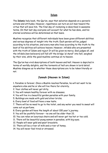 Christianity, Islam and Death | Teaching Resources