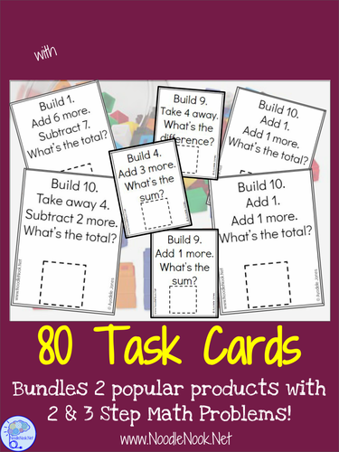Unifix Cubes Addition and Subtraction SUPER BUNDLE Task Cards ...