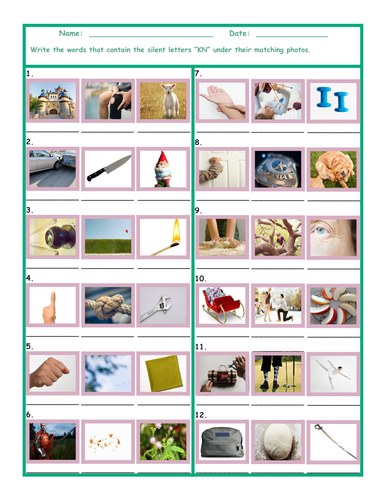 Phonics Silent Letters KN Worksheet | Teaching Resources