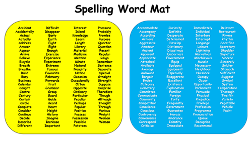 Key Stage 2 Spelling Mat | Teaching Resources Key Stage 2 Spelling Mat | Teaching Resources