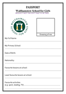 Transition Passport - Welcome Booklet | Teaching Resources