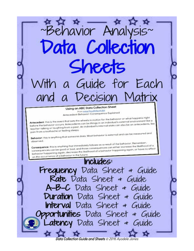 Behavior Analysis Data Sheets & Guides- Print & Ready Go PLUS Editable ... Behavior Analysis Data Sheets & Guides- Print & Ready Go PLUS Editable ...