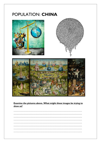 Worksheet and Newspaper Article. China, One Child Policy, Population ...