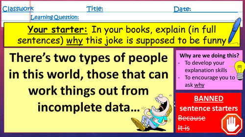 12 Joke Starters - encouraging better explanation skills | Teaching ...