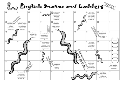2 English games - Literacy Snakes and Ladders and Creative Writing ...