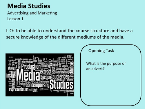 Edquas GCSE Media Studies 2019 - Advertising and Marketing (Component 1 ...