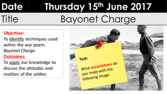 KS3 Bayonet Charge Ted Hughes | Teaching Resources
