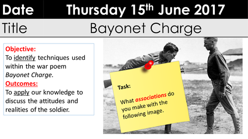KS3 Bayonet Charge Ted Hughes | Teaching Resources