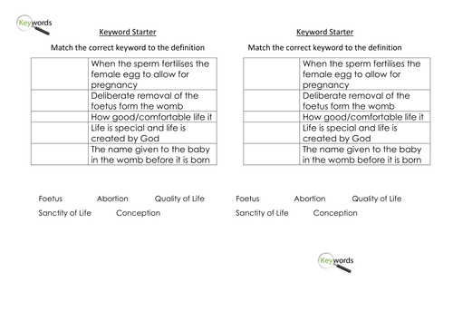 Literacy Starters for Religion and Life New Spec AQA | Teaching Resources