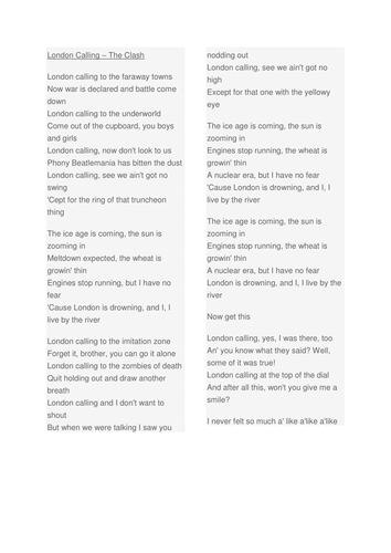 Bog Child - Chapter 5 and London Calling | Teaching Resources