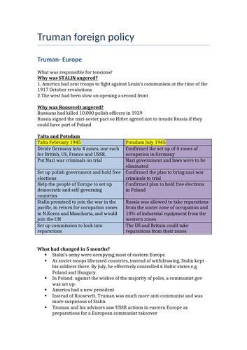Trumans foreign policy | Teaching Resources