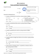 GCSE Physics - Elastic Potential Energy worksheets | Teaching Resources