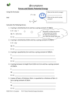 GCSE Physics - Elastic Potential Energy worksheets | Teaching Resources