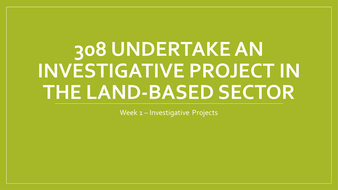 Investigative Project | Teaching Resources