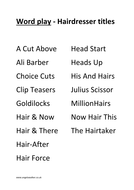 Word play - examples | Teaching Resources