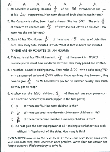 Multi-operations fraction word problems (3 levels) | Teaching Resources