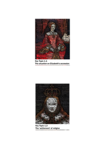 Elizabeth I WordArt GCSE Units Revised (Elizabethan) | Teaching Resources