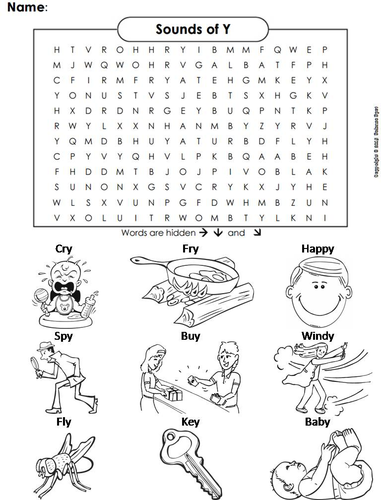 Sounds of Y Word Search | Teaching Resources