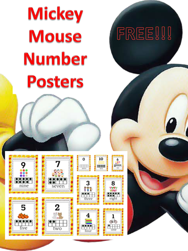 Mickey Number Posters | Teaching Resources