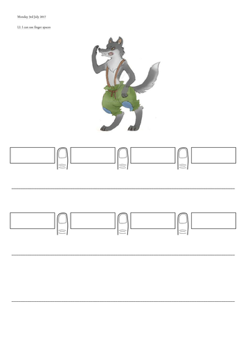 Big Bad Wolf Character Description - Finger Spaces and Sentence ...