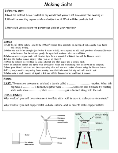 Making Soluble Salts - Copper Sulphate (Required Practical AQA ...