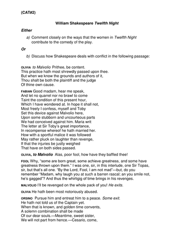 Twelfth Night - Scene by Scene Teaching Pack (Y12/AS level) | Teaching ...