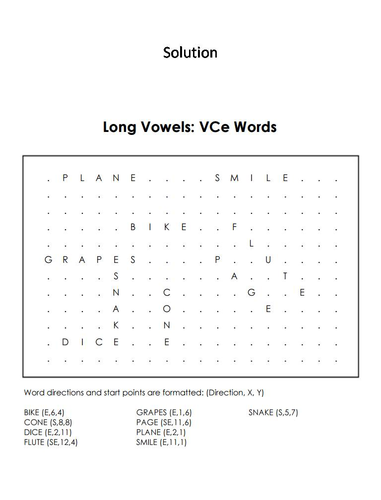 Long Vowels: VCe Words Word Search | Teaching Resources